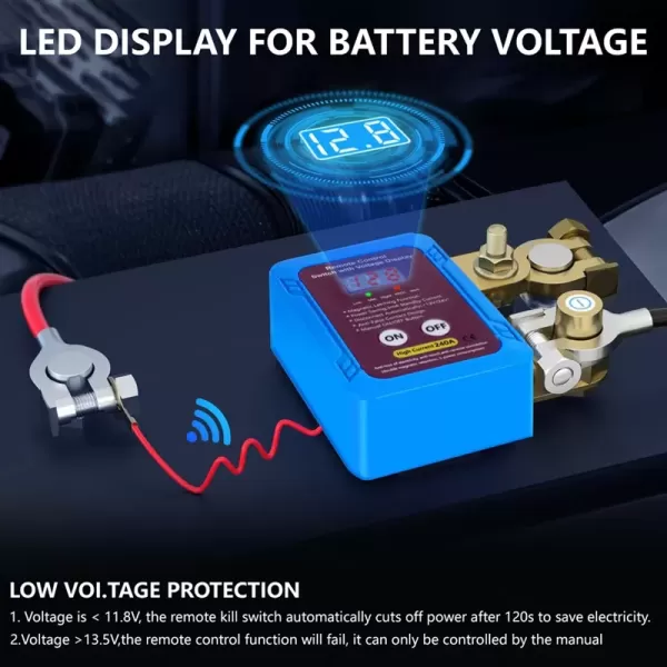 Remote Battery Disconnect Switch 12V 240A with Led Voltage Display ...