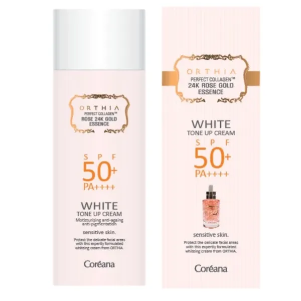 Kem Chống Nắng Dưỡng Sáng Da Coreana ORTHIA Collagen 24K Rose Gold ...