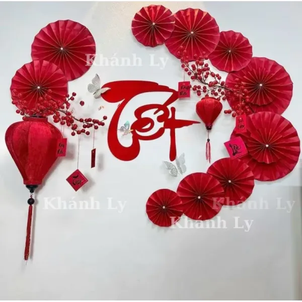 Trang Trí Tết 2026 - Đèn Lồng Đỏ Hội An & Cành Đào Đông Siêu Đẹp, Tặng ...