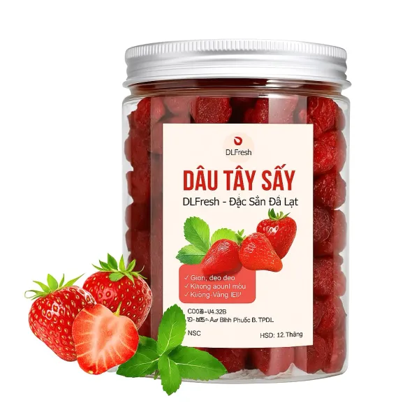 Dâu Tây Sấy Dẻo DLFresh 300g - Dâu Đà Lạt Tự Nhiên, Ít Ngọt, Thơm Ngon ...