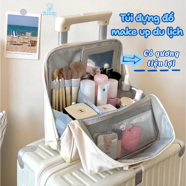 Túi Makeup Du Lịch Chống Thấm Nước Snowly - Tiện Lợi Gương Trang Điểm ...