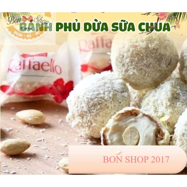 Bánh Phủ Dừa Nhân Sữa Chua Đậu Phộng - Kẹo Dừa Raffaello, Kem Sữa Chua ...