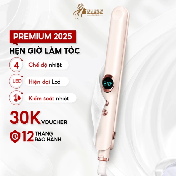 Máy duỗi tóc ELISE ion âm, đèn hồng ngoại bảo vệ tóc, tạo xoăn thẳng ...