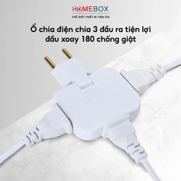Ổ Cắm Chia Điện Đa Năng 2.500W Chống Giật Xoay 180 - Tiện Lợi Cho Nhiều ...