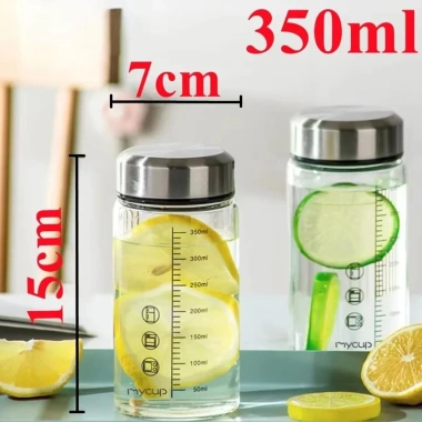 Cốc trà sữa MILTER, Bình sữa thủy tinh di động 350ml, có nhãn hiệu dung ...