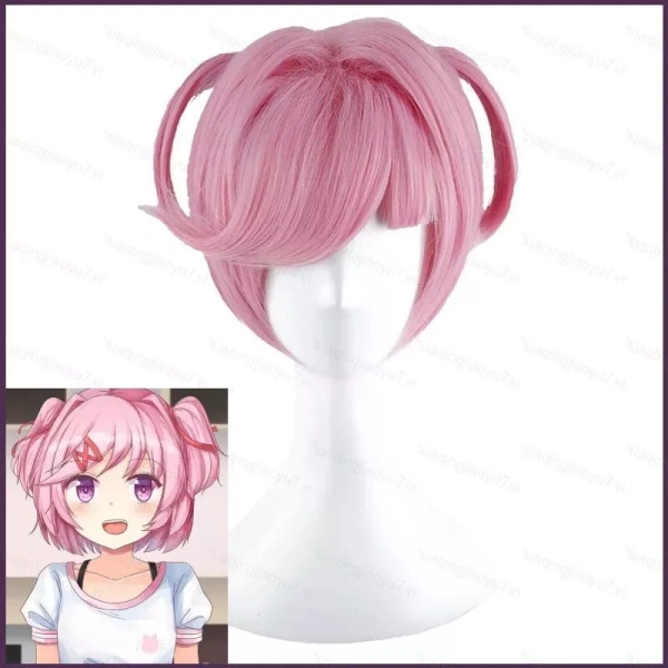 Hair giả cosplay Natsuki Văn Học Câu Lạc Bộ màu hồng chịu nhiệt - Giá ...