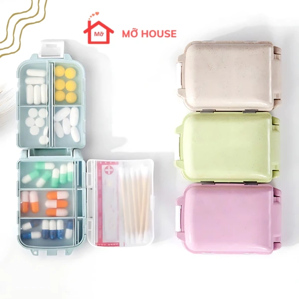 Hộp Đựng Thuốc Lúa Mạch 8 Ngăn Kín Chống Nước Ẩm Du Lịch Đi Làm Giá Tốt ...
