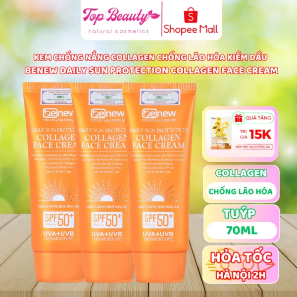 Kem Chống Nắng Collagen Trắng Da Cấp Ẩm Chống Lão Hóa Benew 70ml Giá ...