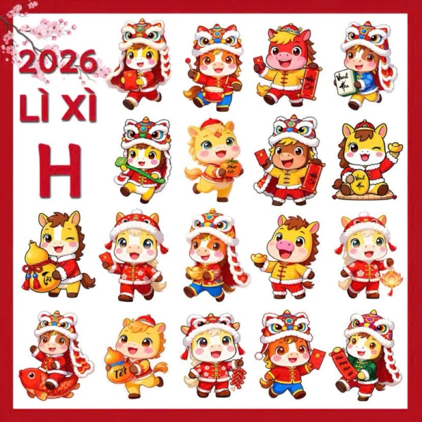 Lì Xì Chibi Tết 2.026 Hình Ngựa Dễ Thương - Combo 50-100 Bao Lì Xì Ánh ...