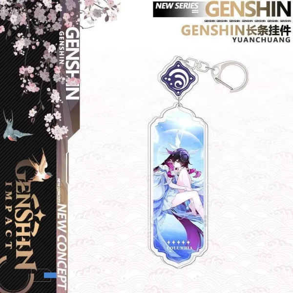 New Genshin Impact Durin Lauma Ororon Nefer Columbina Keychain Cartoon ...