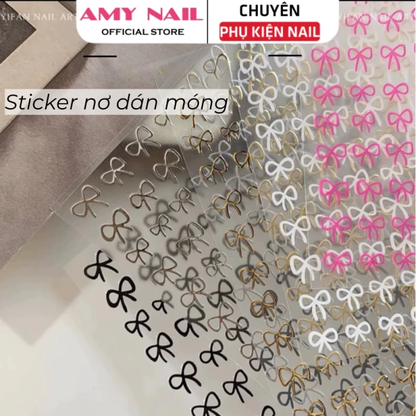 Nơ Dán Móng Hàn Cao Cấp - Sticker Mèo Dễ Thương Trang Trí Nail Giá 11. ...