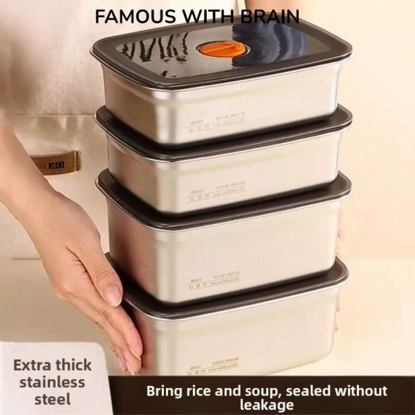Hộp Bento BRAIN dung tích lớn chống rò rỉ, thép không gỉ, hộp cơm trưa ...