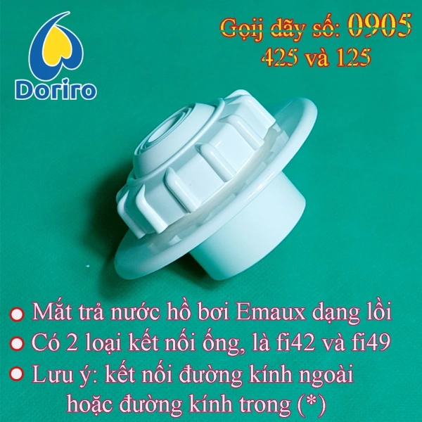 Mặt lồi của đầu trả nước hồ bơi thường che khuất dòng chảy, khiến việc ...