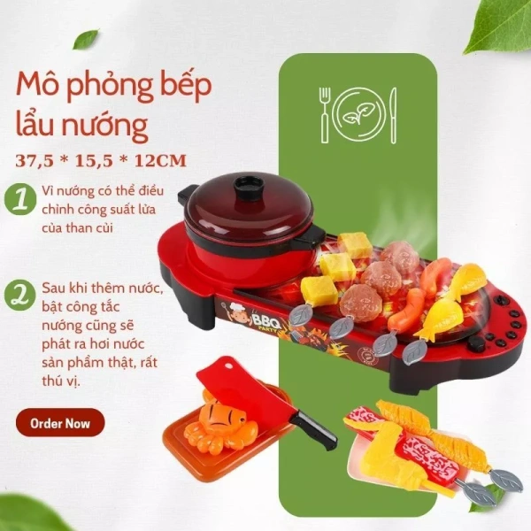 Niềm háo hức với bộ đồ chơi nhà bếp BBQ nhanh tan khi bé nhận ra không ...